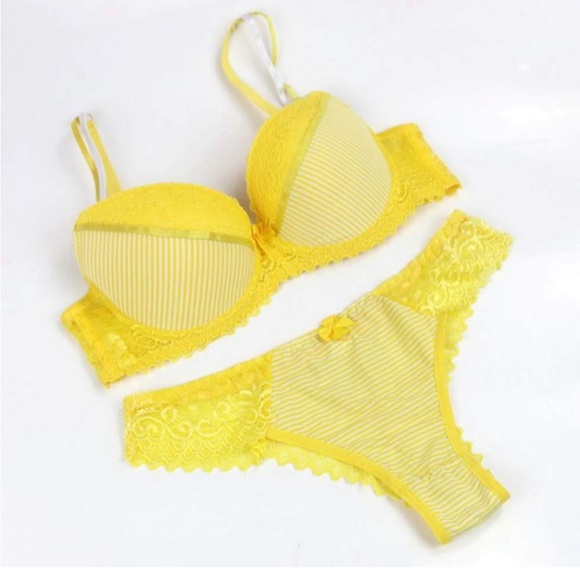 Intimates & Sleepwear | Bright Yellow Bra Panty Set Size 38e Xl | Poshmark